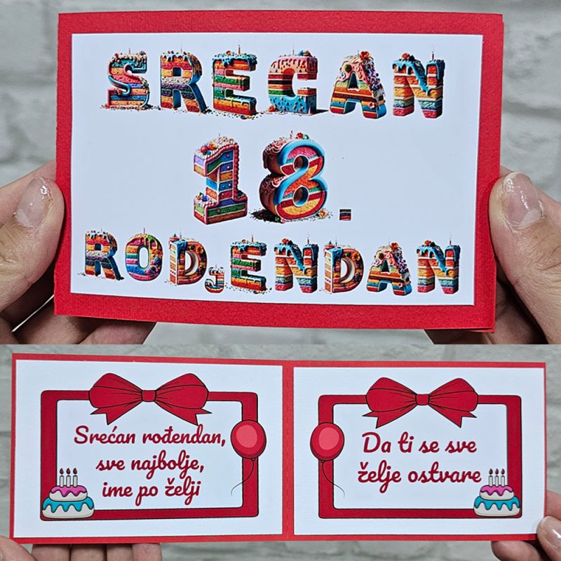 Cestitka sa slovima od torte za rodjendan po zelji - BearBox